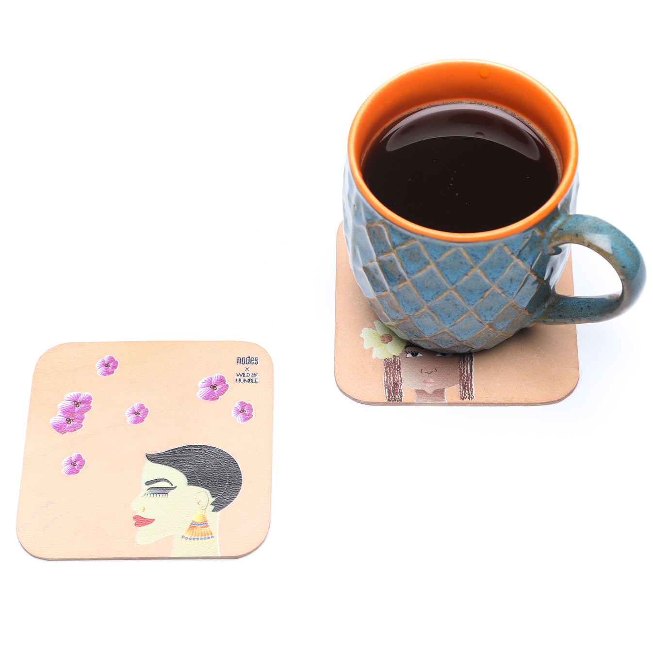Wild & Humble - Leather Coaster Set – Nodes